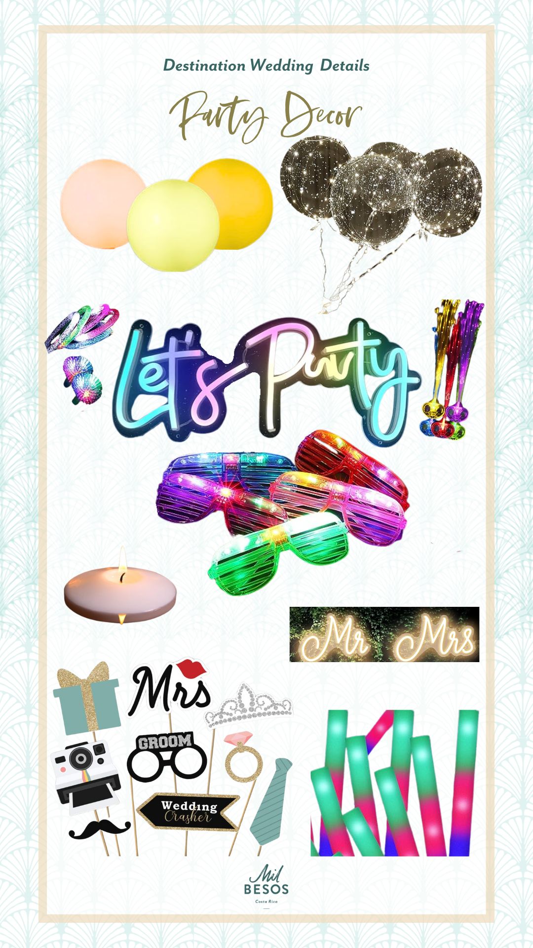 Fun Reception Party Decor • Mil Besos Wedding Shop